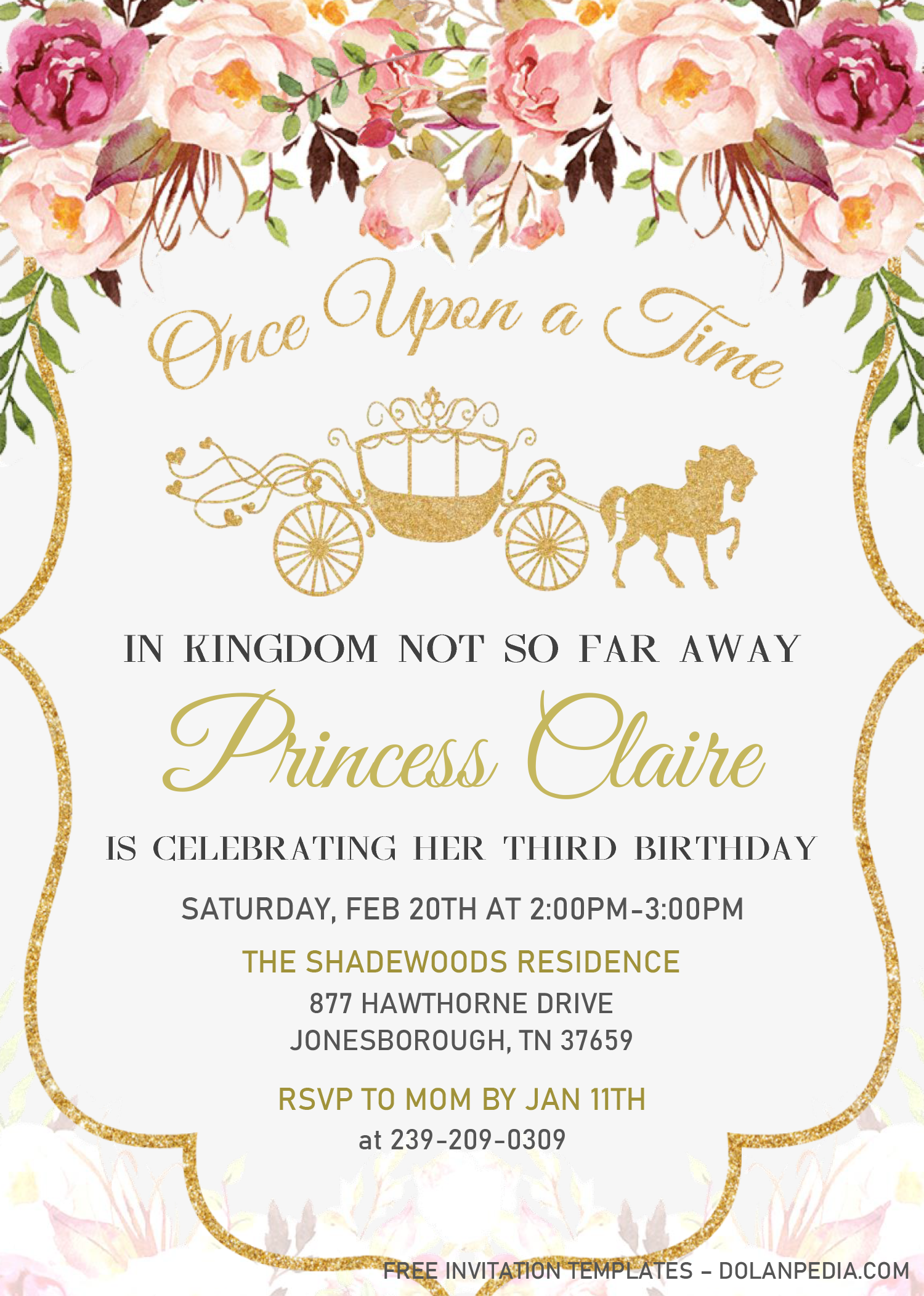 Princess Birthday Invitation Templates – Editable .Docx | Dolanpedia Princess Birthday Invitation Templates – Editable .Docx | Dolanpedia