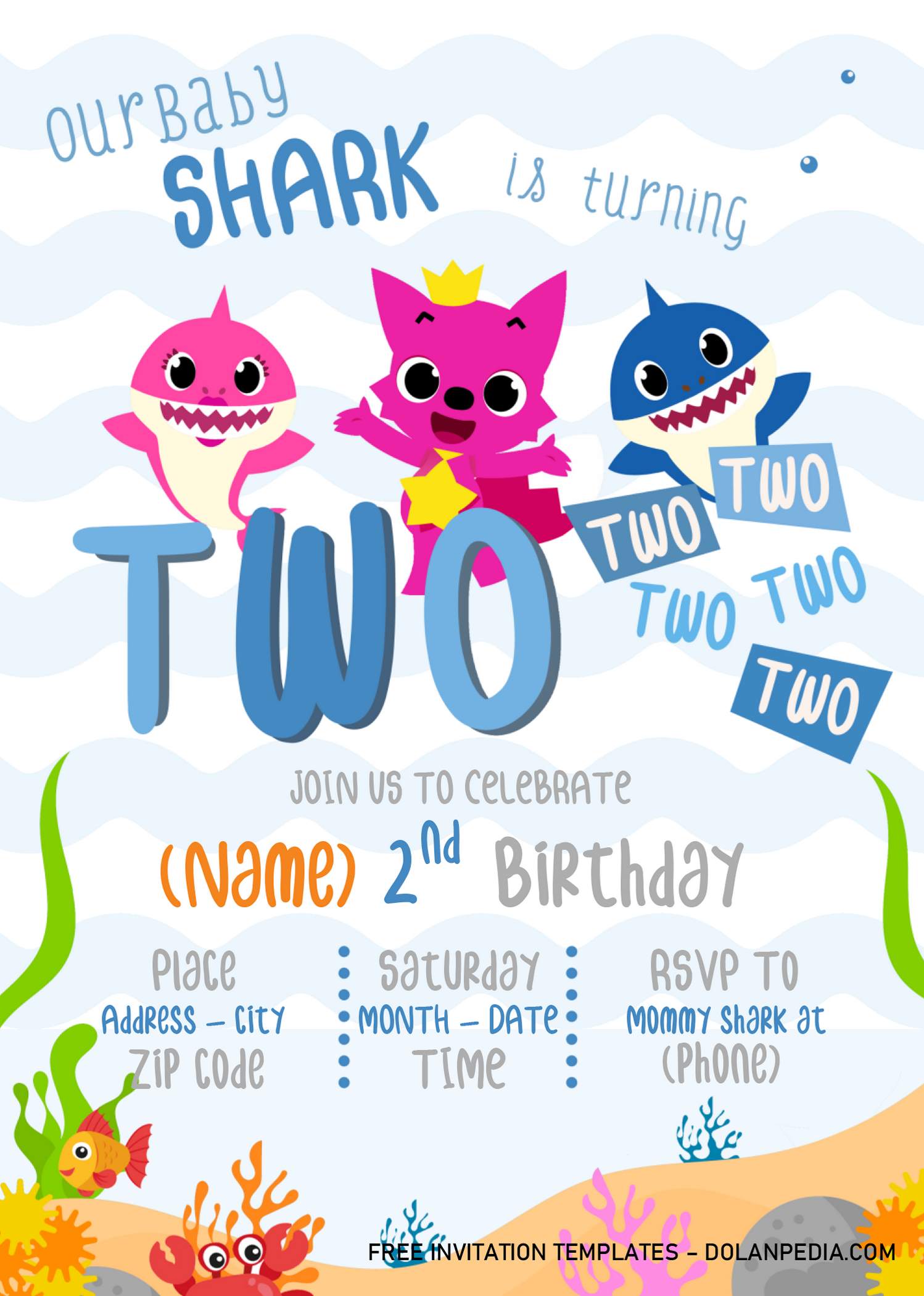 Baby Shark Birthday Invitation Templates – Editable With MS Word ... Baby Shark Birthday Invitation Templates – Editable With MS Word ...