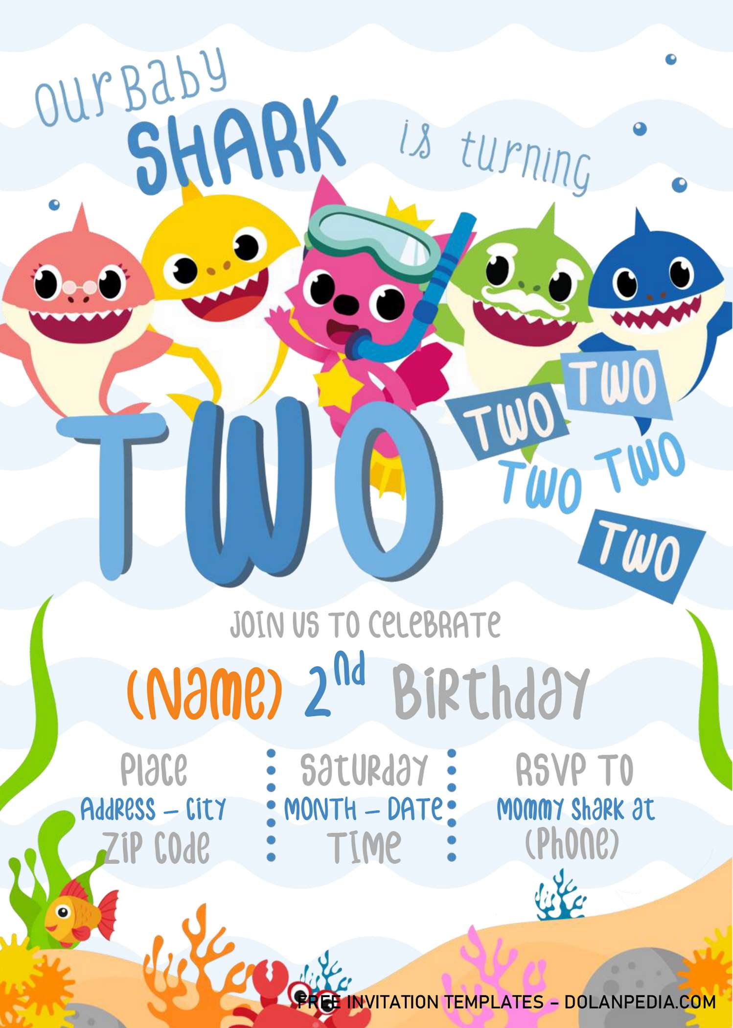 Baby Shark Birthday Invitation Templates – Editable With MS Word ... Baby Shark Birthday Invitation Templates – Editable With MS Word ...